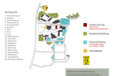 Campus Maps: General, Parking, Blue Light/AED/First Aid: Thomas